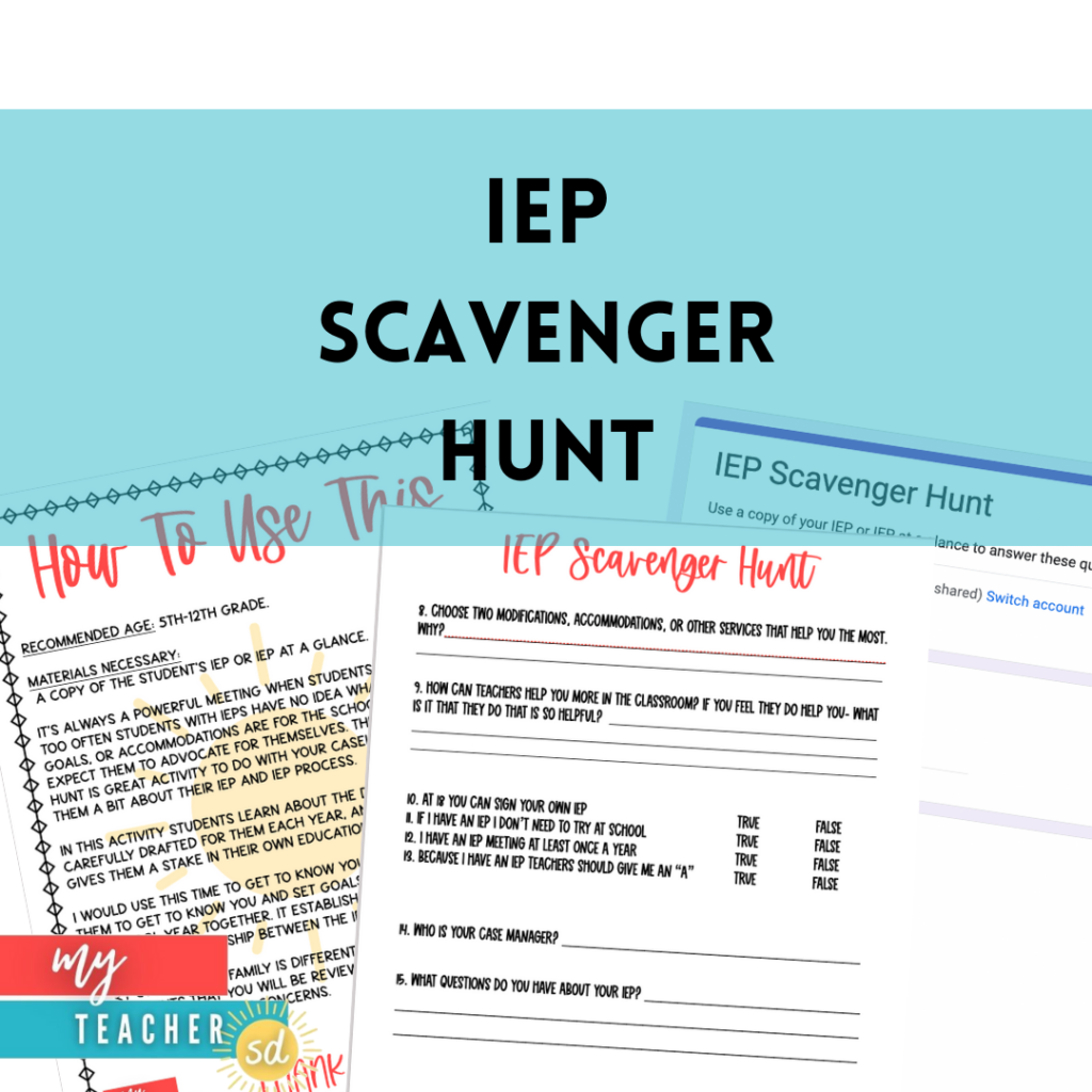 IEP Scavenger Hunt | Made By Teachers