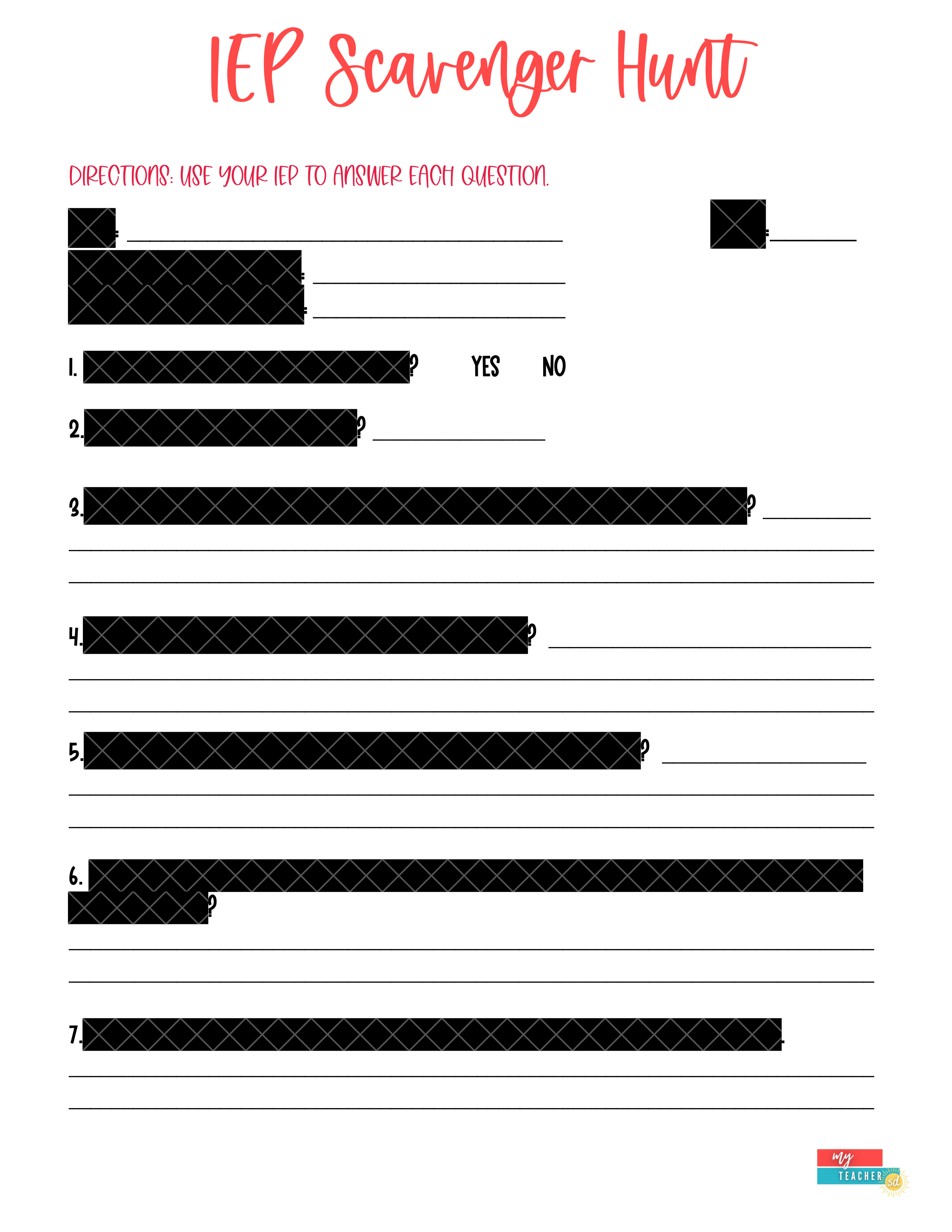 IEP Scavenger Hunt | Made By Teachers