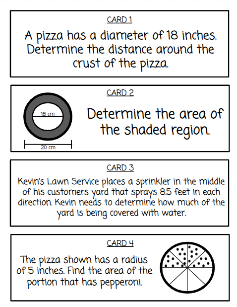 Area and Circumference of Circles Unit Relay Race Review Game | Made By ...