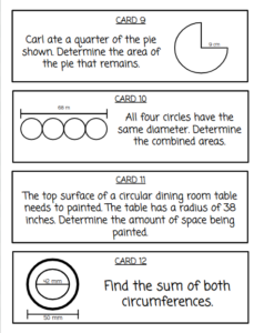 Area and Circumference of Circles Unit Relay Race Review Game - Made By ...