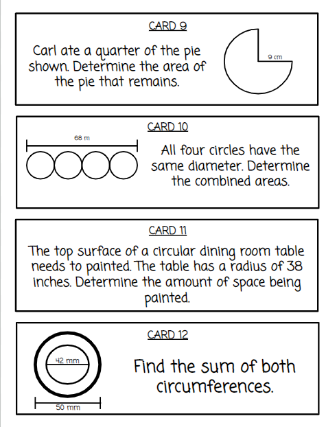 Area and Circumference of Circles Unit Relay Race Review Game | Made By ...