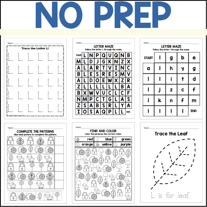 Letter L Worksheets for Letter Recognition and Beginning Sounds | Made ...