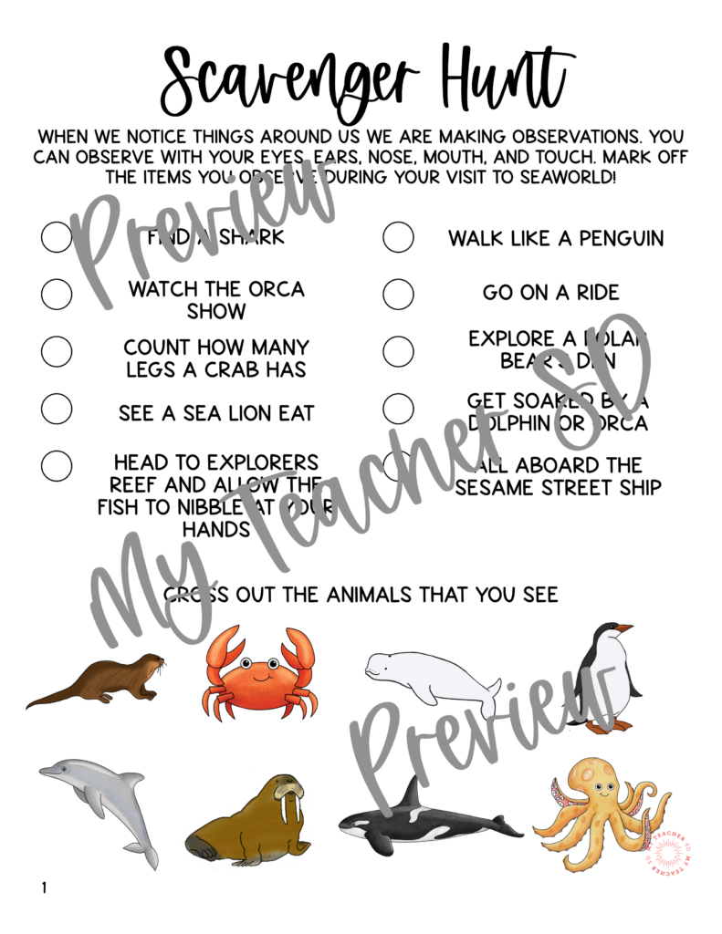SeaWorld Activity Pack for TK-Kinder | Made By Teachers