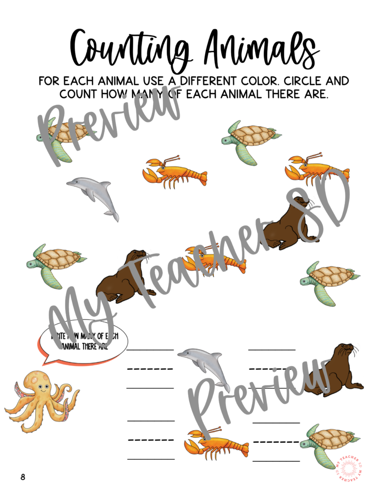 SeaWorld Activity Pack for TK-Kinder | Made By Teachers
