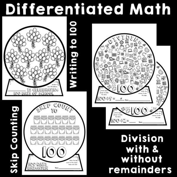 100th Day of School Activities & Craft | Writing Math Mazes & Coloring ...