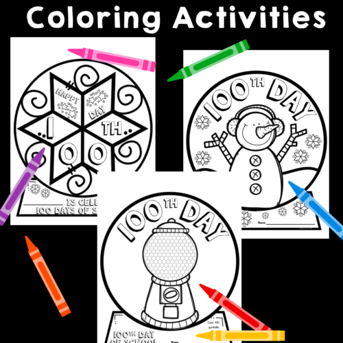 100th Day of School Activities & Craft | Writing Math Mazes & Coloring ...