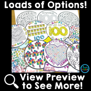 100th Day of School Activities & Craft | Writing Math Mazes & Coloring ...