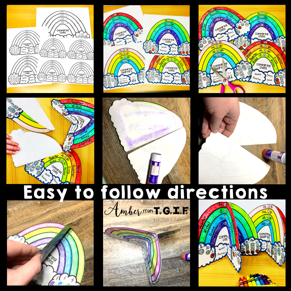 End of the Year Comparing Money Math Craft | May Rainbow Activity ...