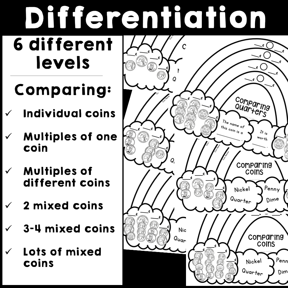 End of the Year Comparing Money Math Craft | May Rainbow Activity ...