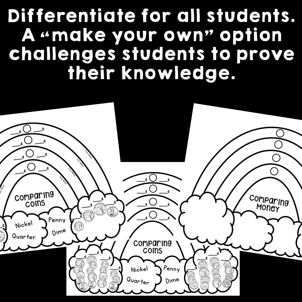 End of the Year Comparing Money Math Craft | May Rainbow Activity ...