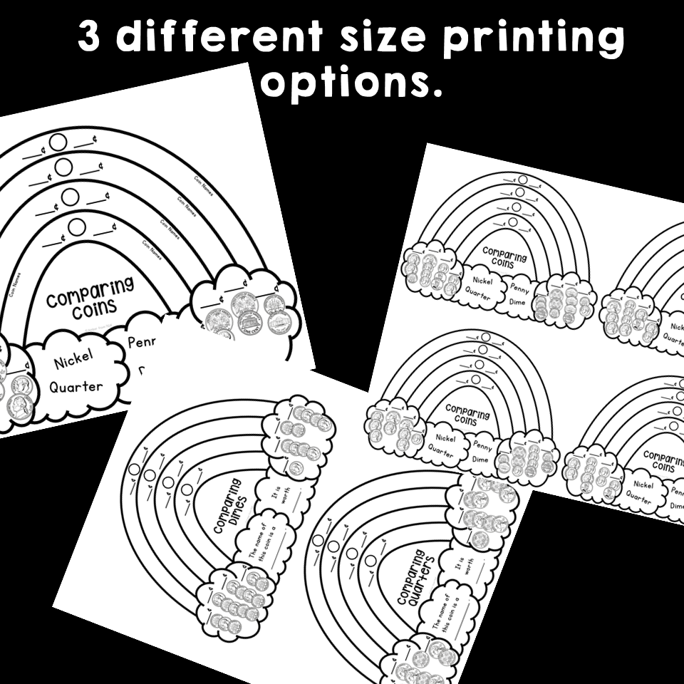 End of the Year Comparing Money Math Craft | May Rainbow Activity ...