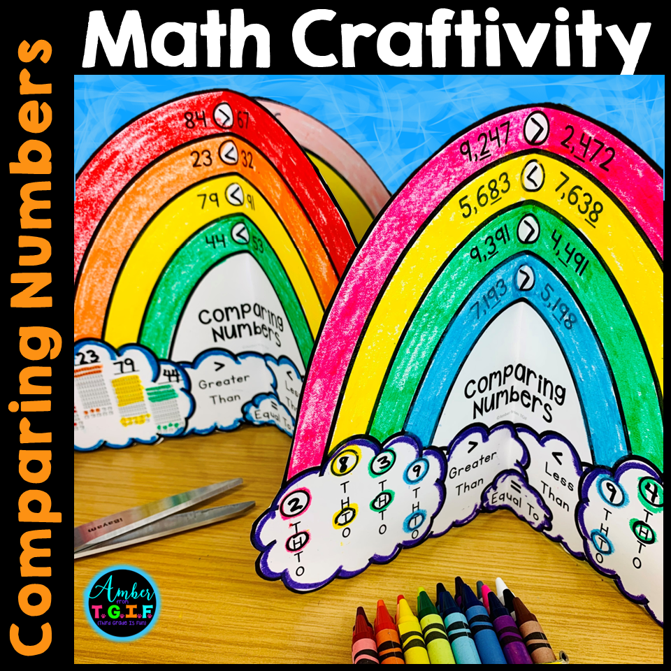 Comparing Numbers May Math Craft | End of the Year Rainbow | Made By ...