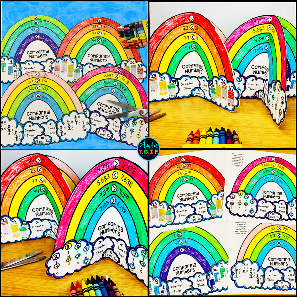 Comparing Numbers May Math Craft | End of the Year Rainbow | Made By ...