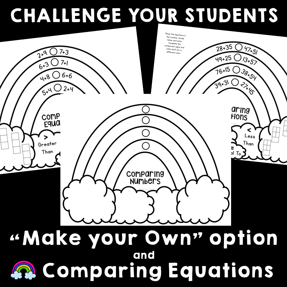 Comparing Numbers May Math Craft | End of the Year Rainbow | Made By ...