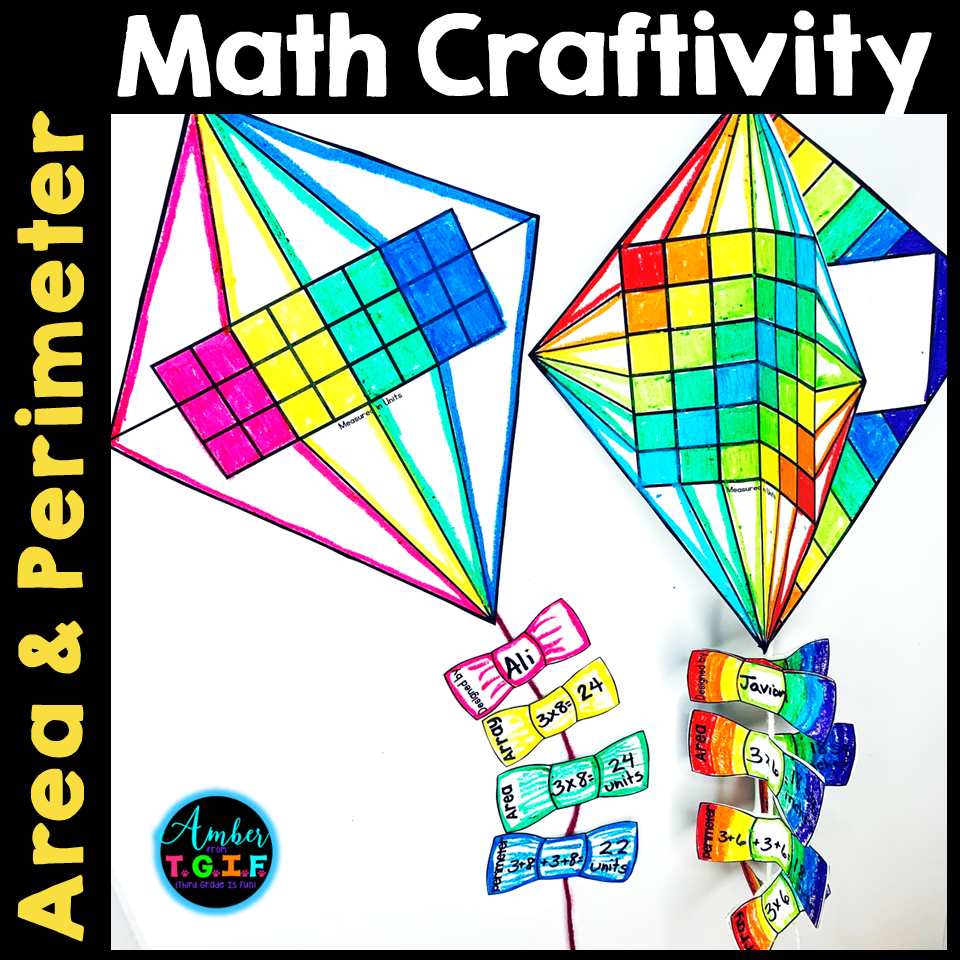 End of Year Math Craft | May Area and Perimeter Kite Plus ...