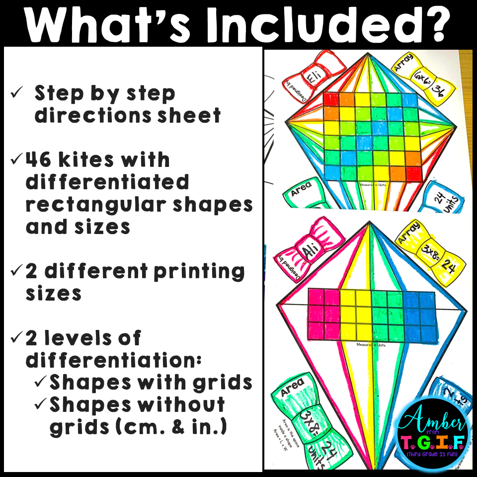 End of Year Math Craft | May Area and Perimeter Kite Plus ...