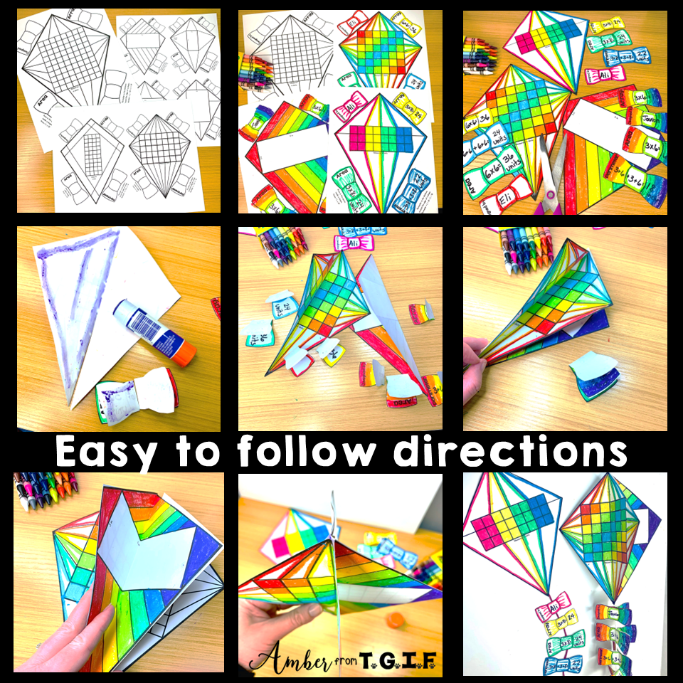 End of Year Math Craft | May Area and Perimeter Kite Plus ...