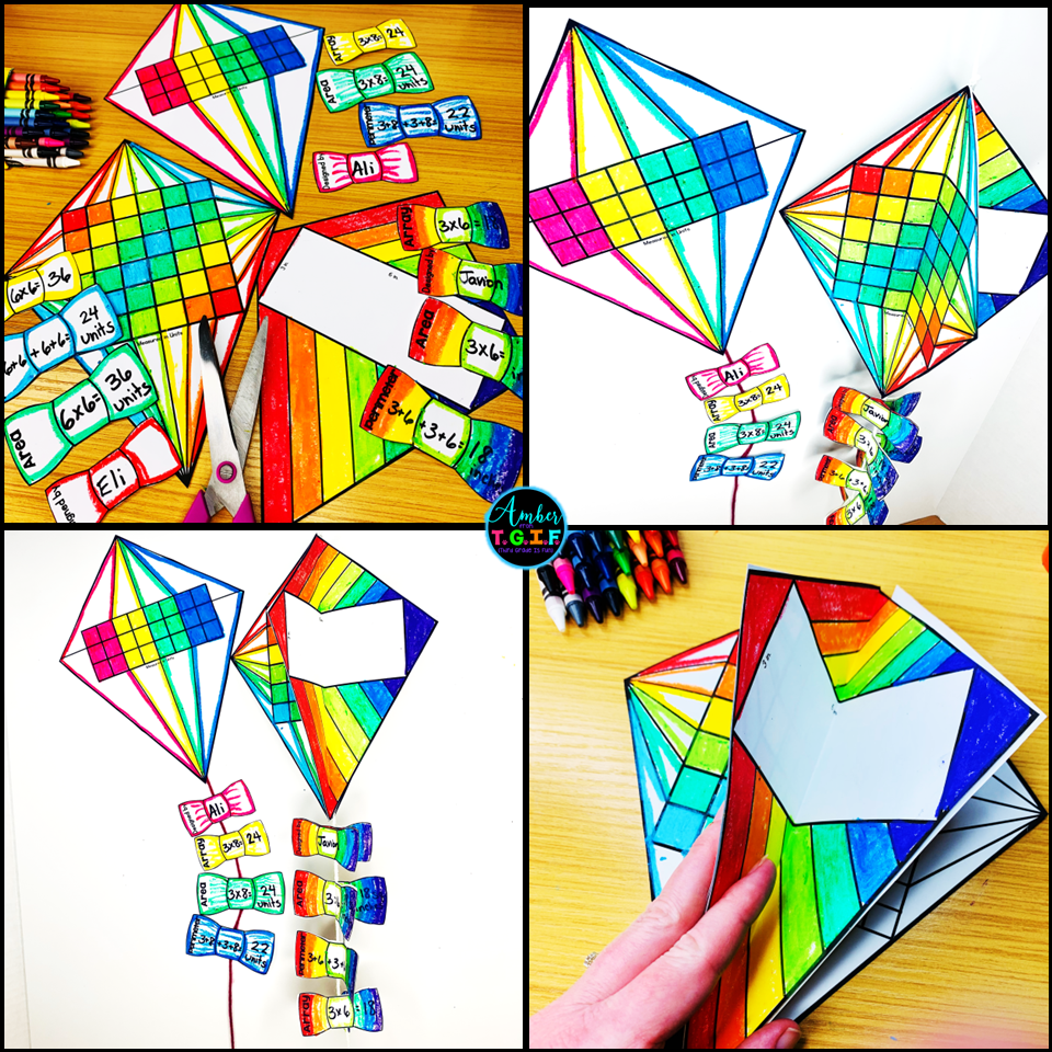 End of Year Math Craft | May Area and Perimeter Kite Plus ...