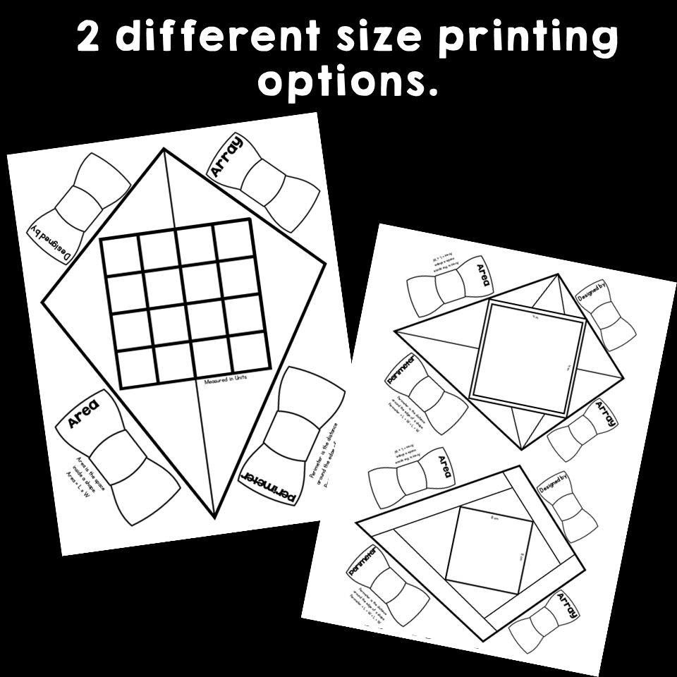 End of Year Math Craft | May Area and Perimeter Kite Plus ...