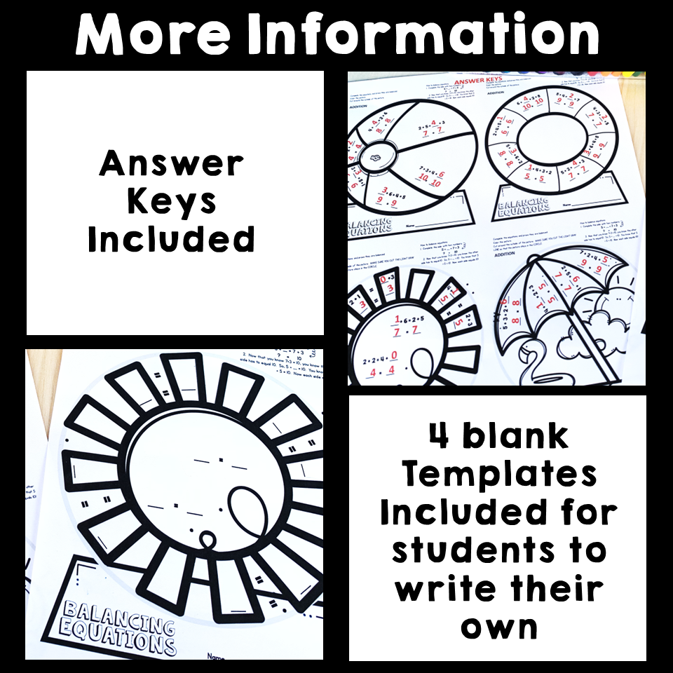 End of the Year Activities | Beach Balancing Equations | All 4 ...