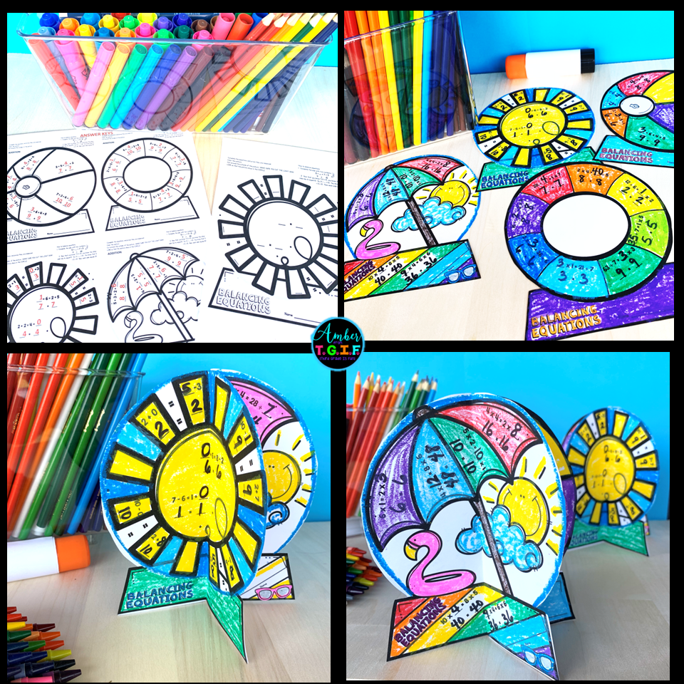 End of the Year Activities | Beach Balancing Equations | All 4 ...