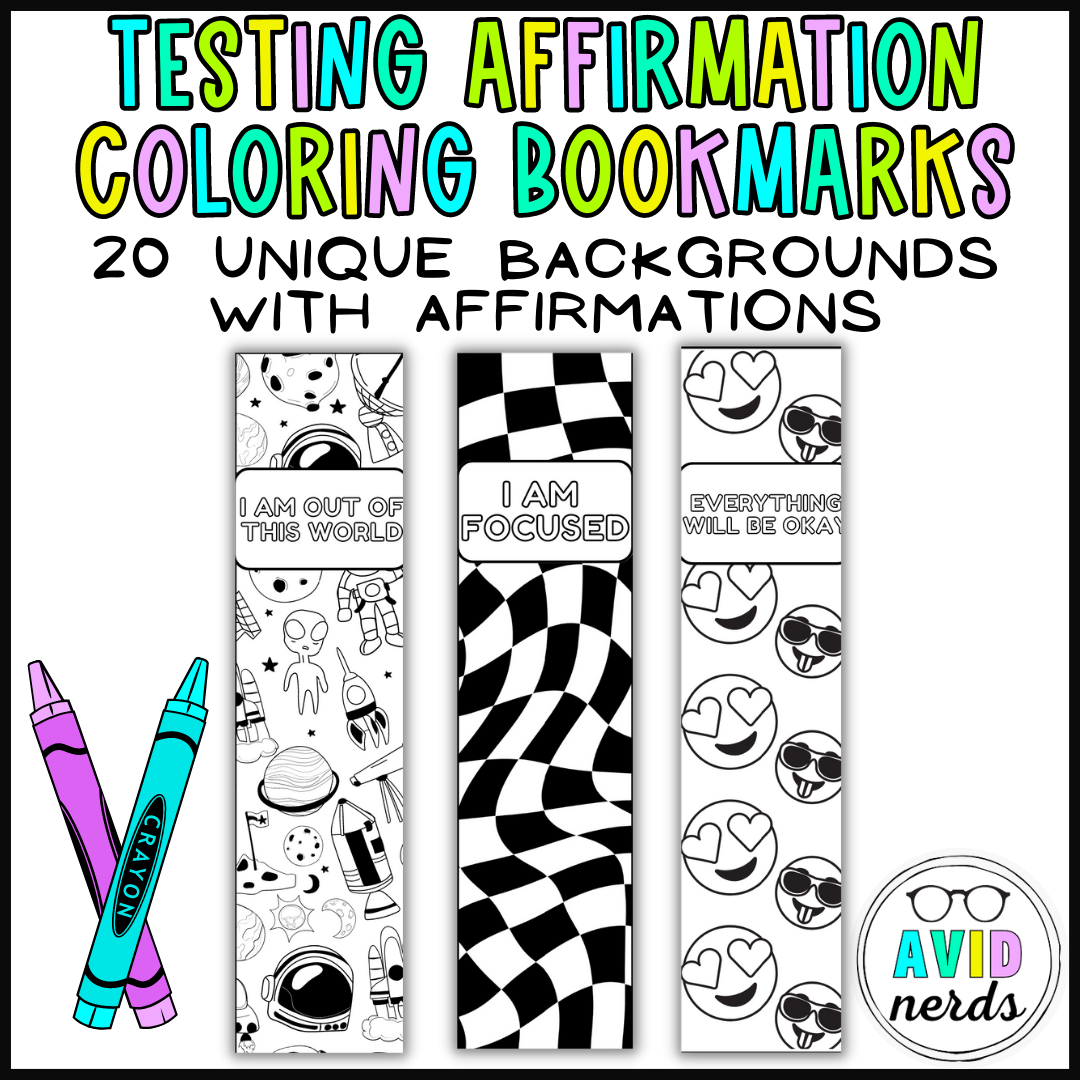 Early Finishers l State Testing Encouraging Affirmation Coloring Pages ...