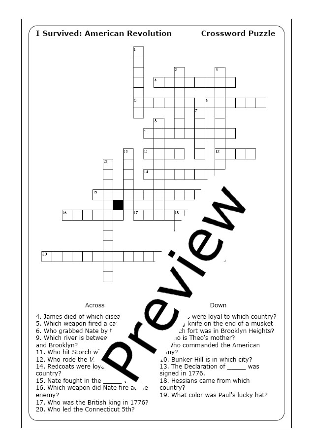 Lauren Tarshis "I Survived the American Revolution, 1776" worksheets ...