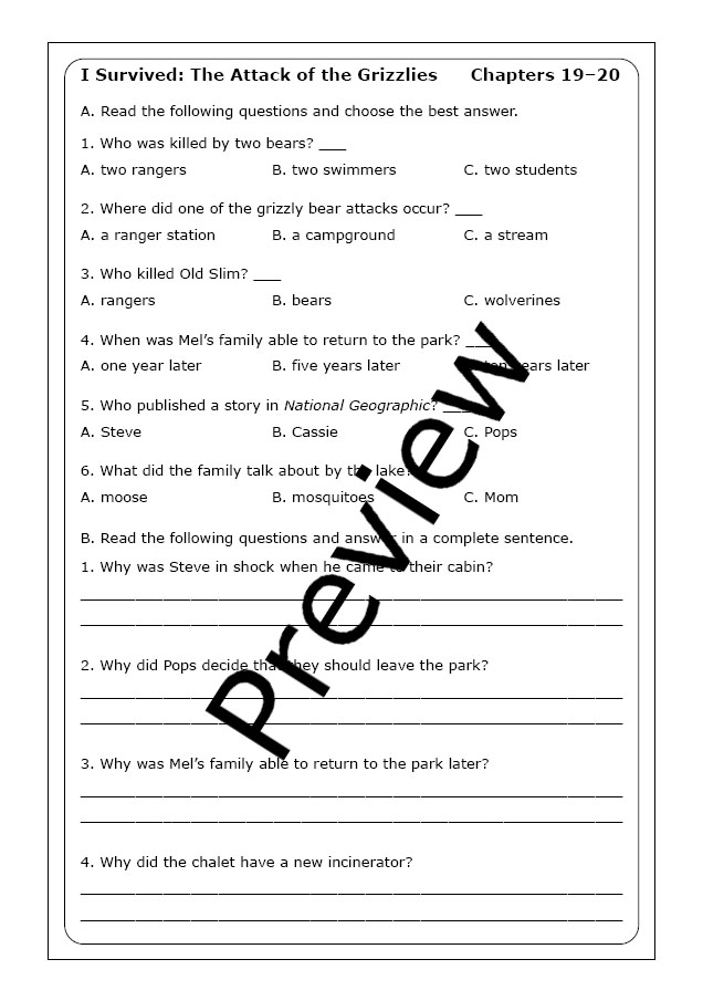 Lauren Tarshis "I Survived the Attack of the Grizzlies, 1967 ...