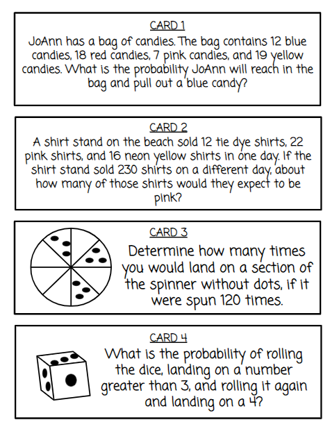Probability Unit Review Relay Race Game Review | Made By Teachers