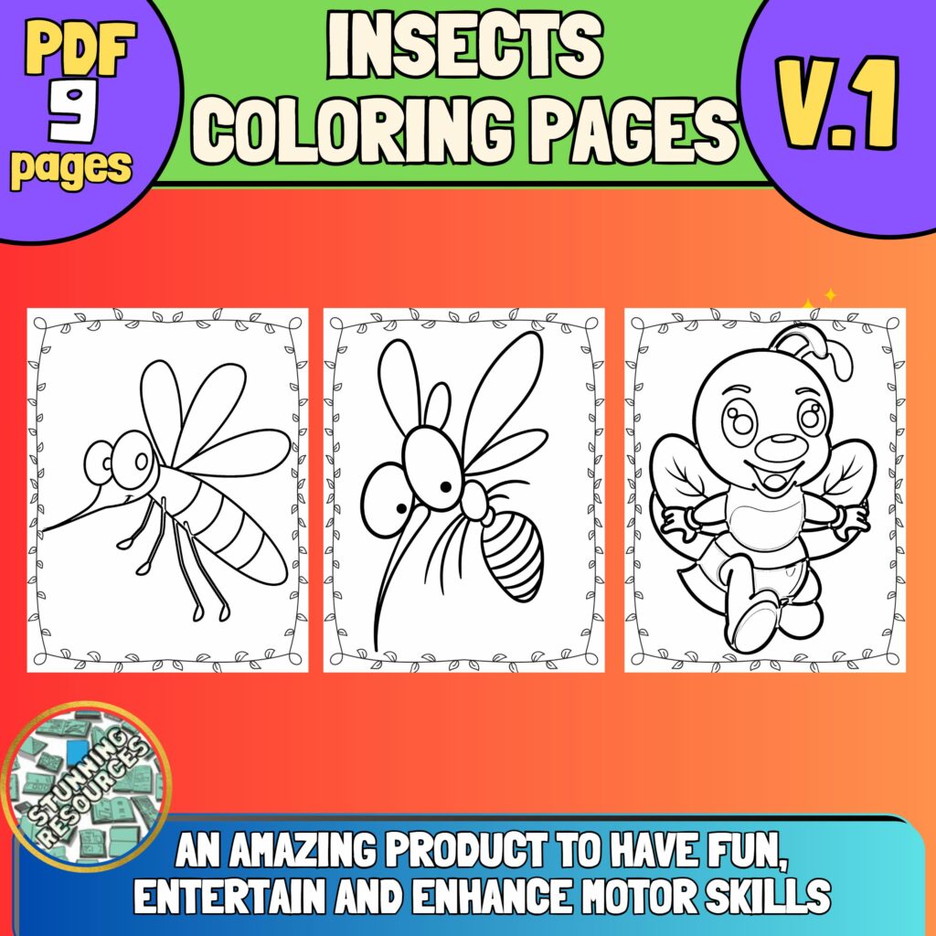 Cartoon Insects Coloring Pages V.1 | Made By Teachers