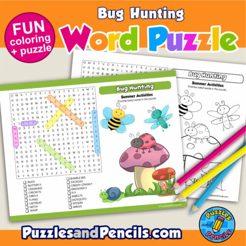 Monkey Word Search Puzzle Activity Page with Coloring | Wordsearch ...