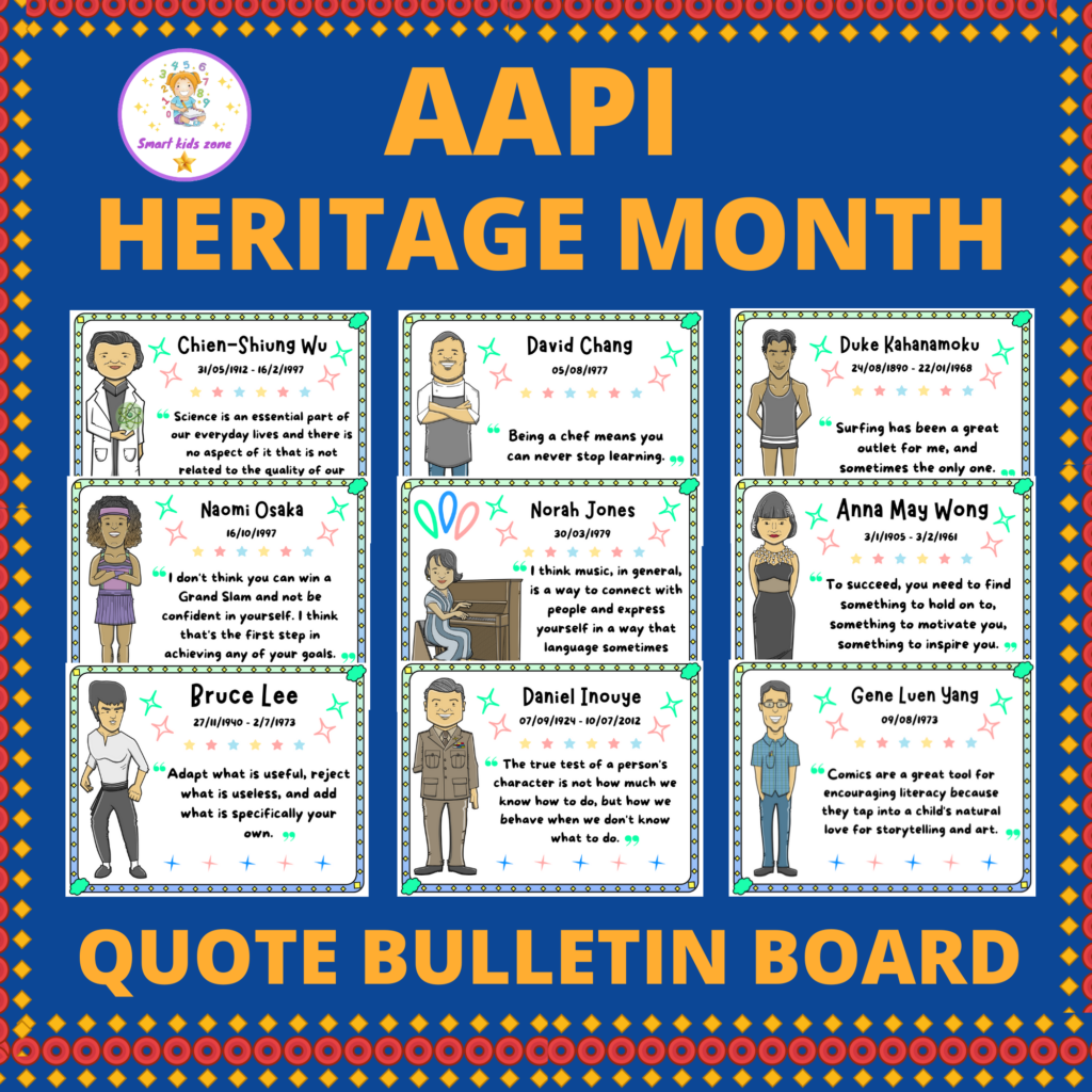 Asian American & Pacific Islander Heritage Month Quote Bulletin Board ...
