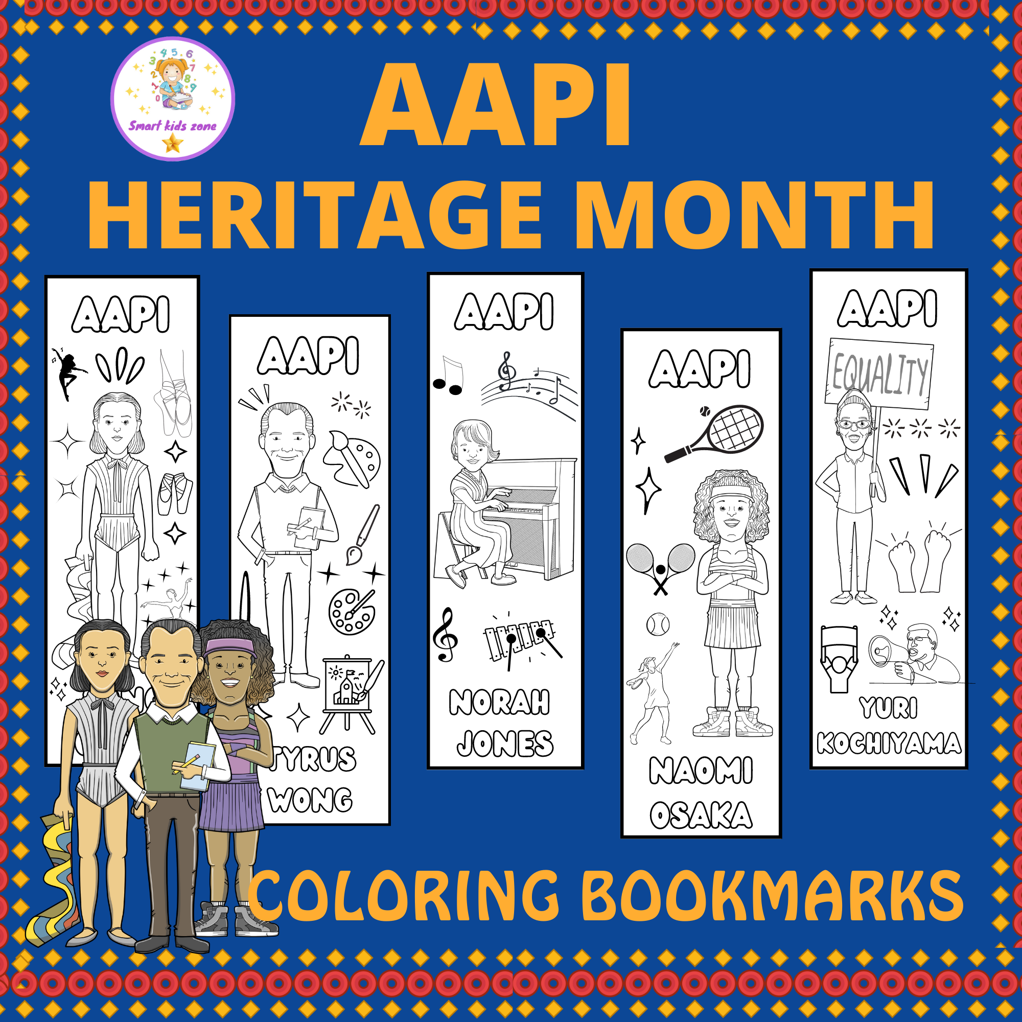 Asian American & Pacific Islanders Coloring Bookmarks | AAPI Heritage ...