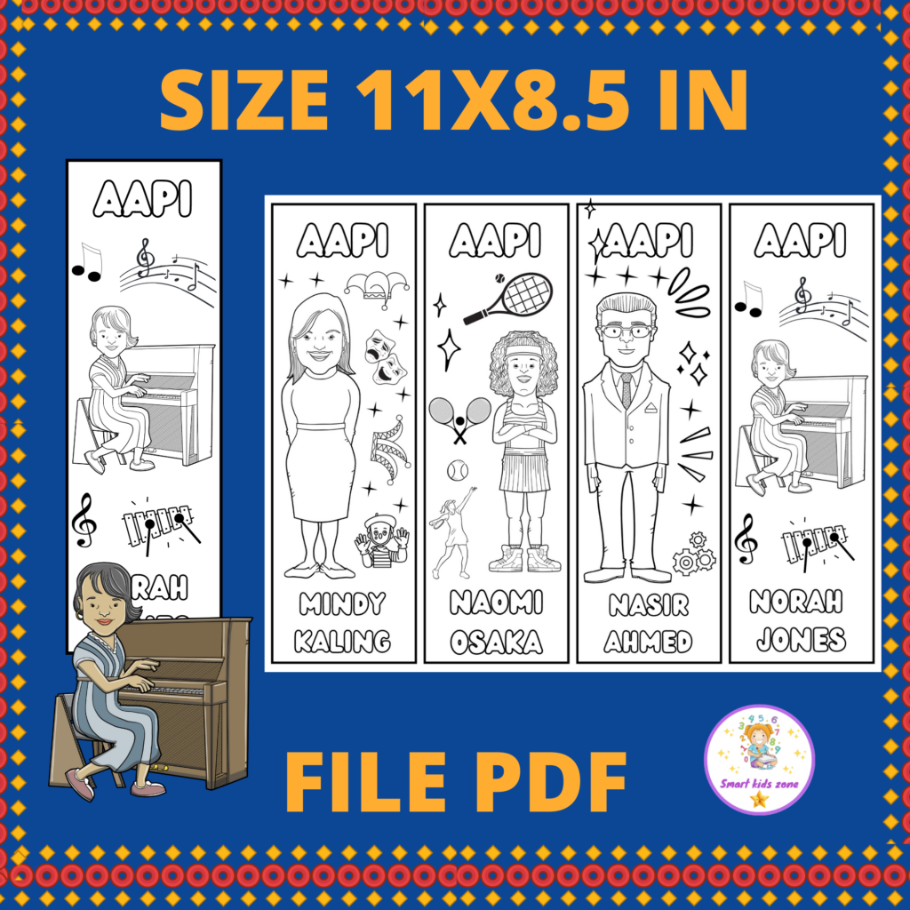 Asian American & Pacific Islanders Coloring Bookmarks | AAPI Heritage ...