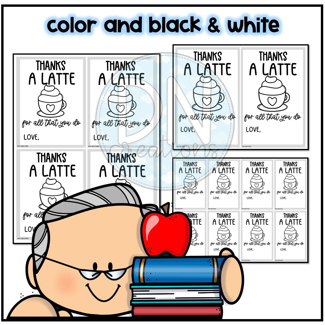 Teacher Appreciation Notes | Thanks a Latte | Cafe Gift Card Tags ...