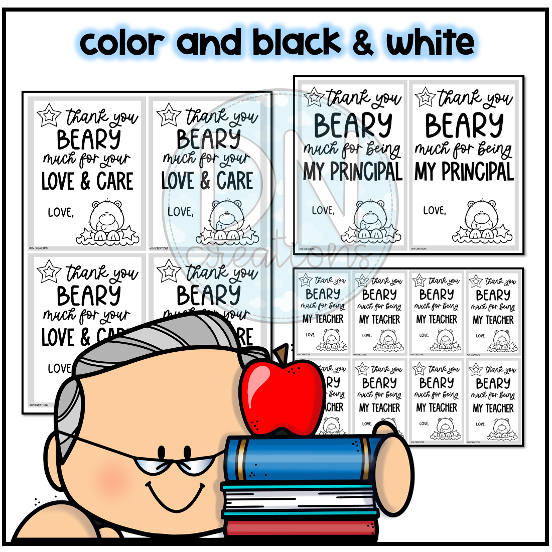 Teacher Appreciation Notes | Thank You BEARY Much | Teacher Gift Card ...