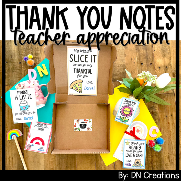 Teacher Appreciation Thank You Notes and Gift Tags Bundle | Teacher ...