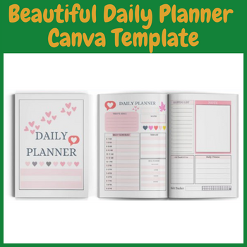 Beautiful Daily Planner Canva Template | Made By Teachers