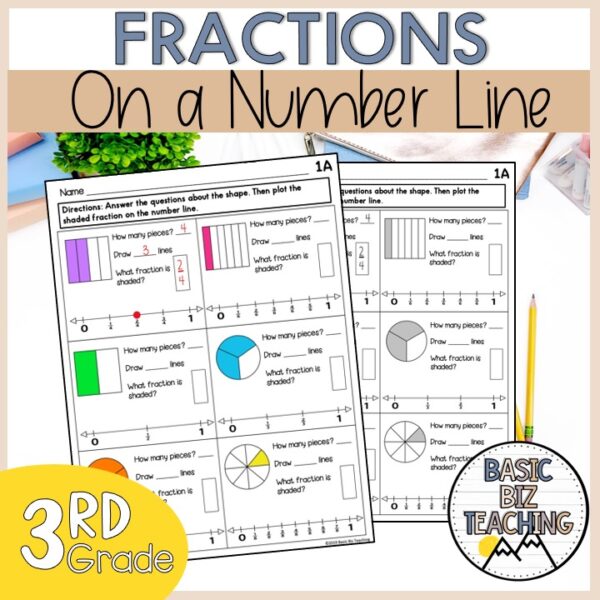 Fractions on a Number Line Math Worksheets | Made By Teachers