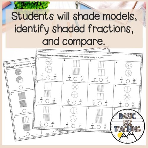 4th Grade Comparing Fractions Math Worksheets - Made By Teachers