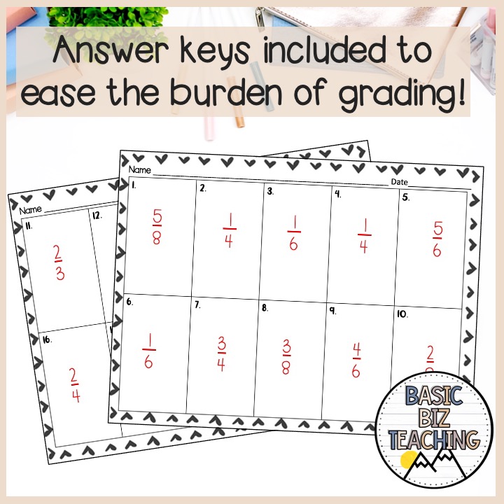 Word Problems Fractions less than 1 whole Valentine's Day | Made By ...