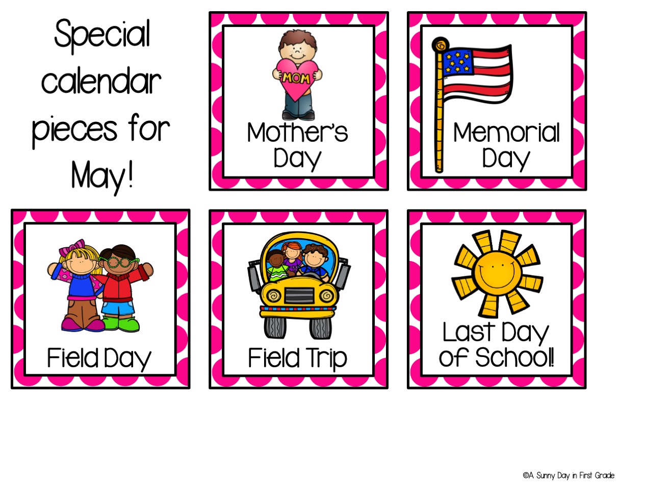 May Calendar Pieces | Made By Teachers