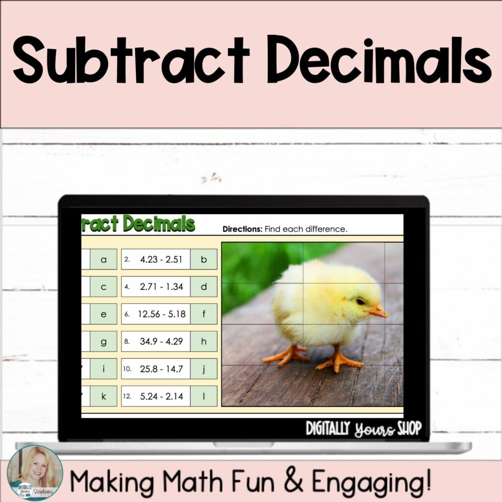 Subtracting Decimals Digital Self-Checking Activity | Made By Teachers