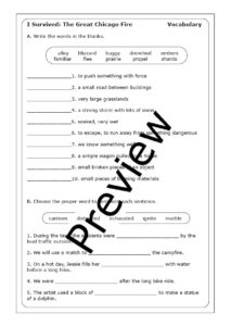 Lauren Tarshis "I Survived the Great Chicago Fire, 1871" worksheets ...