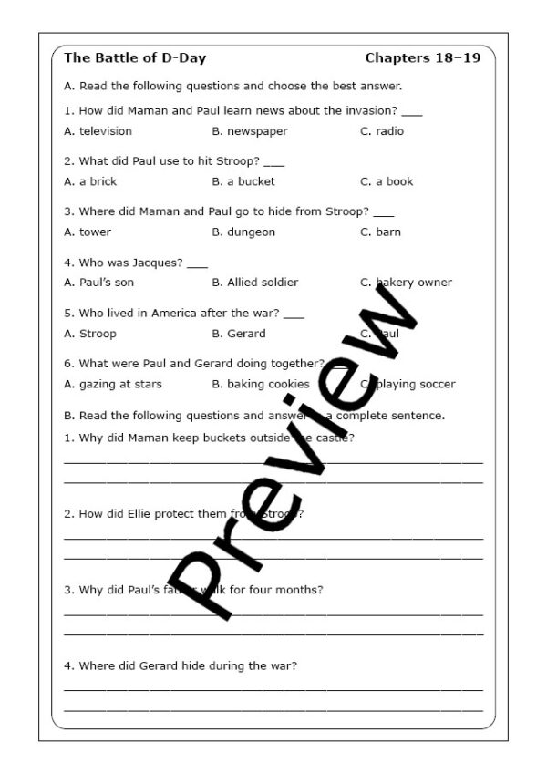 Lauren Tarshis "I Survived the Battle of D-Day, 1944" worksheets | Made ...