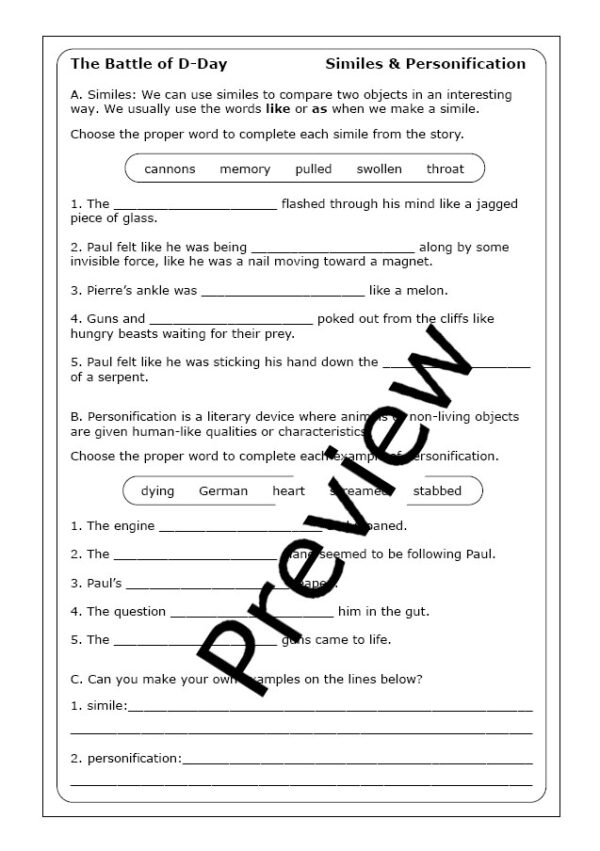 Lauren Tarshis "I Survived the Battle of D-Day, 1944" worksheets | Made ...