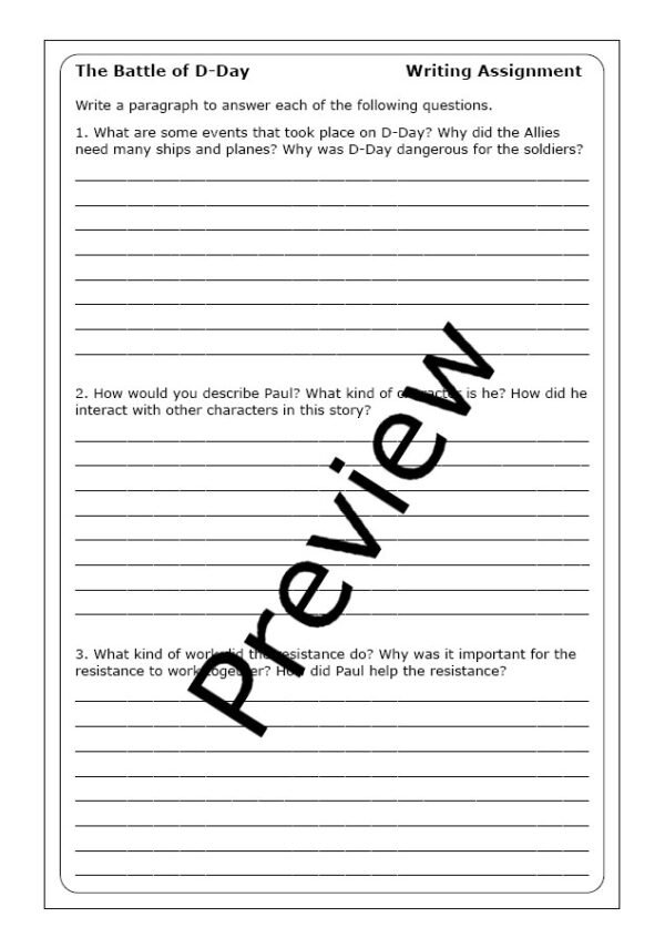 Lauren Tarshis "I Survived the Battle of D-Day, 1944" worksheets | Made ...