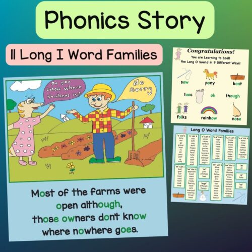 Phonics Story for 9 Long O Word Families + Spelling Activities, Chart ...