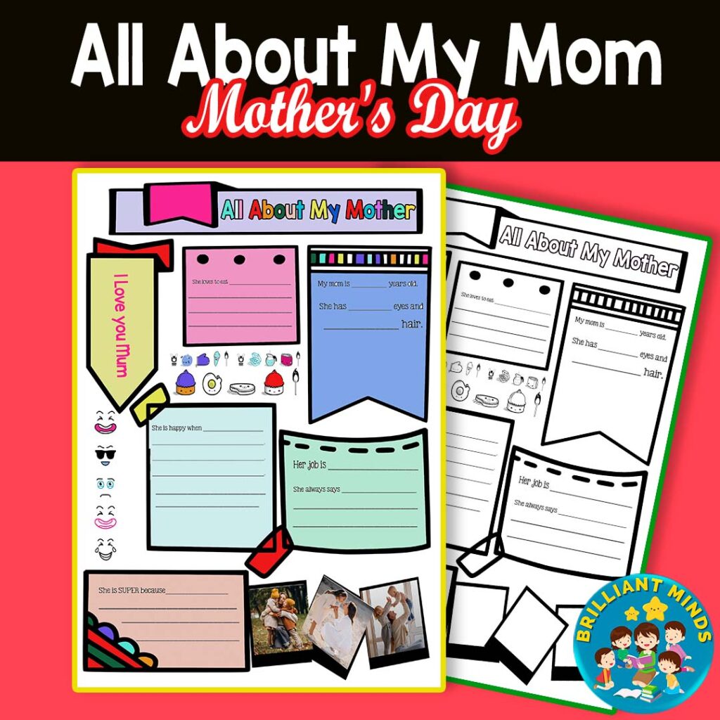 Mother's Day Questionaire | All About My Mom Writing | Mother's Day ...