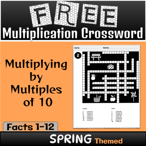 Challenge Your Math Skills with a Free Multiplication Crossword! Spring ...